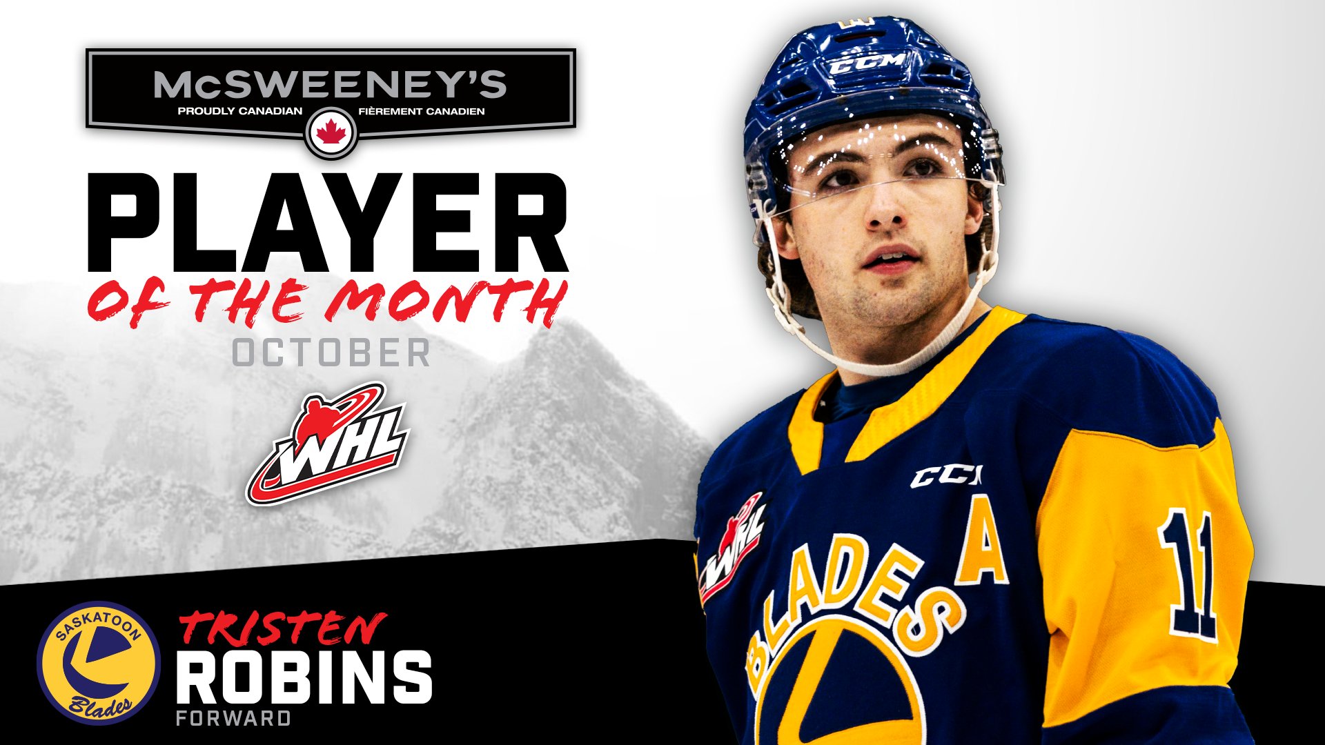 Team Manitoba alumni Tristen Robins named WHL Player of the Month